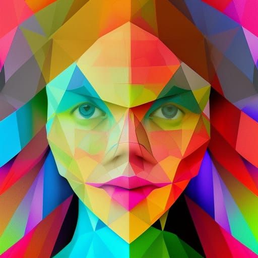 Geometric Portrait - AI Generated Artwork - NightCafe Creator