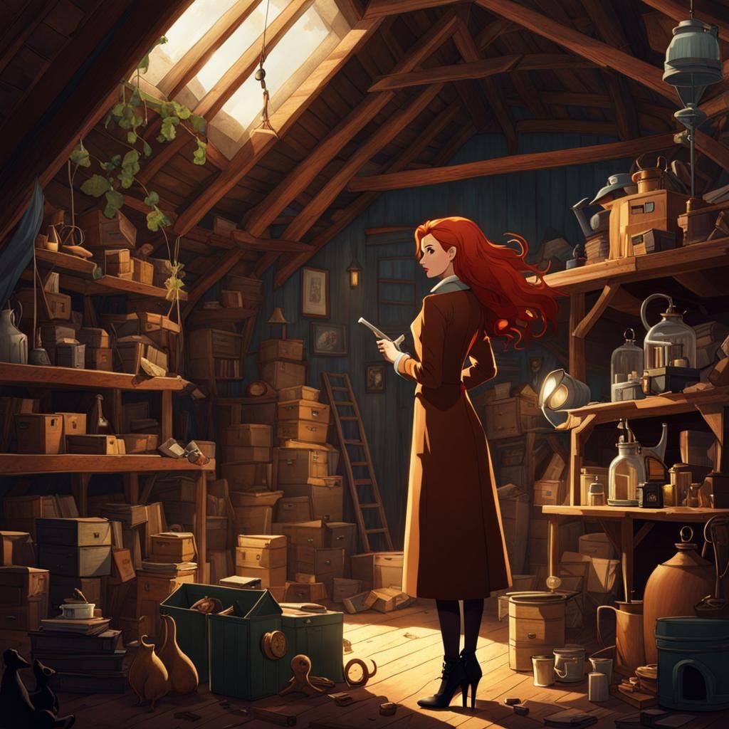 Exploring an Old, Dusty Attic - AI Generated Artwork - NightCafe Creator