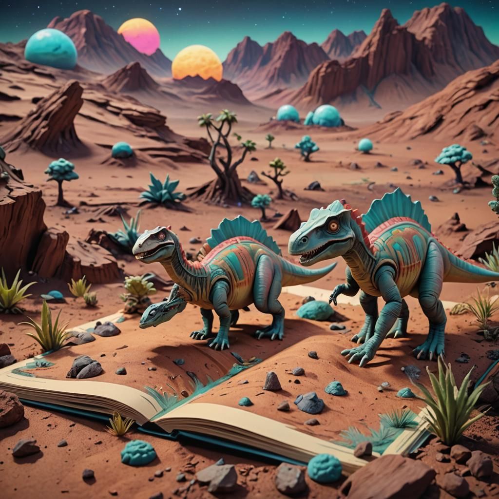 Dinosaur aliens - AI Generated Artwork - NightCafe Creator