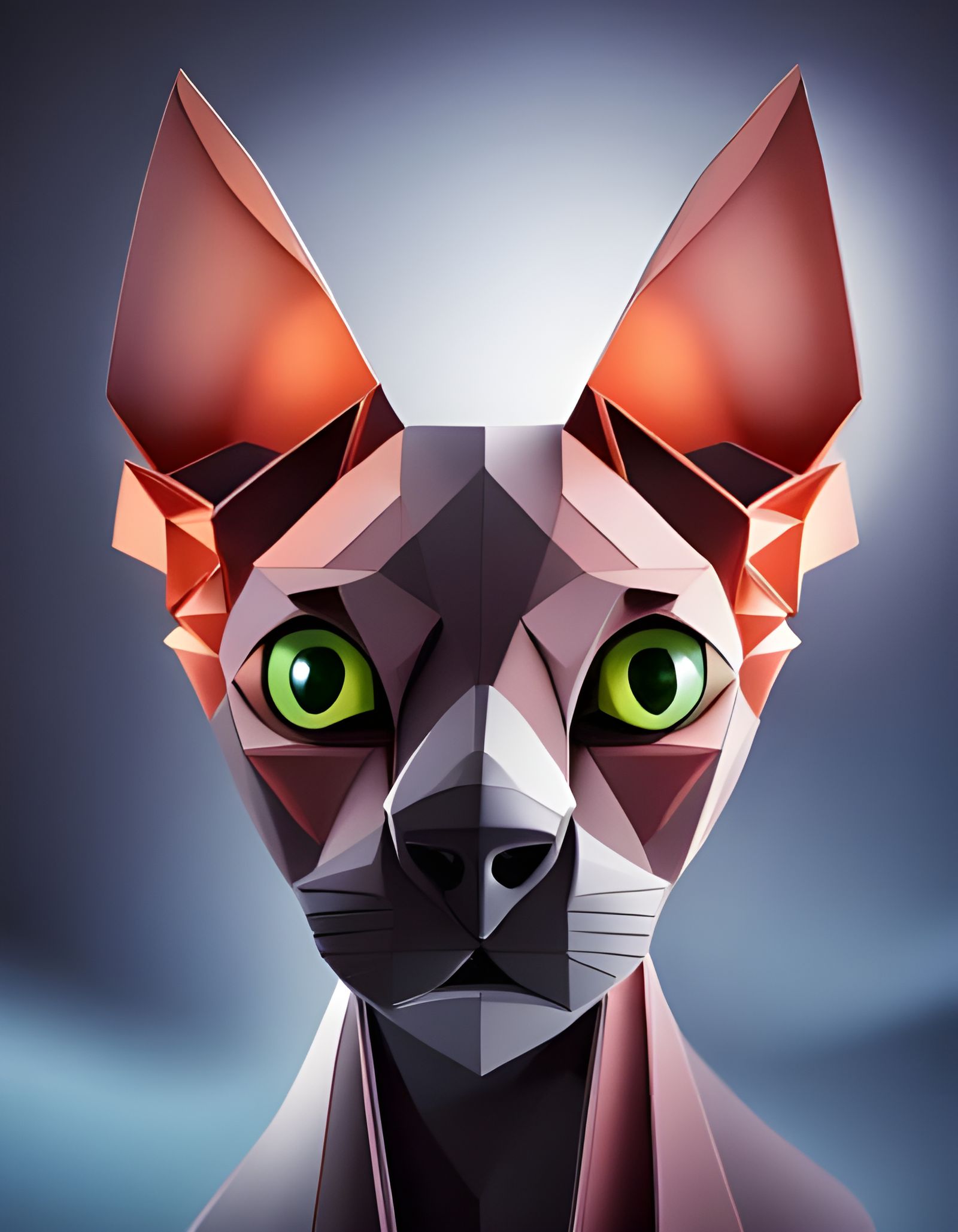 Origami Sphynx Cat - AI Generated Artwork - NightCafe Creator