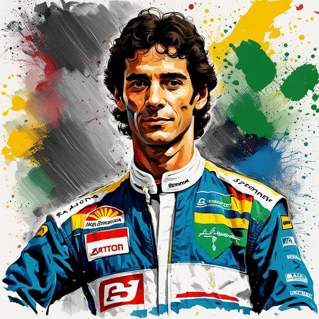 Ayrton Senna, (colored portrait:1,5)Ayrton Senna, eternal legendary ...
