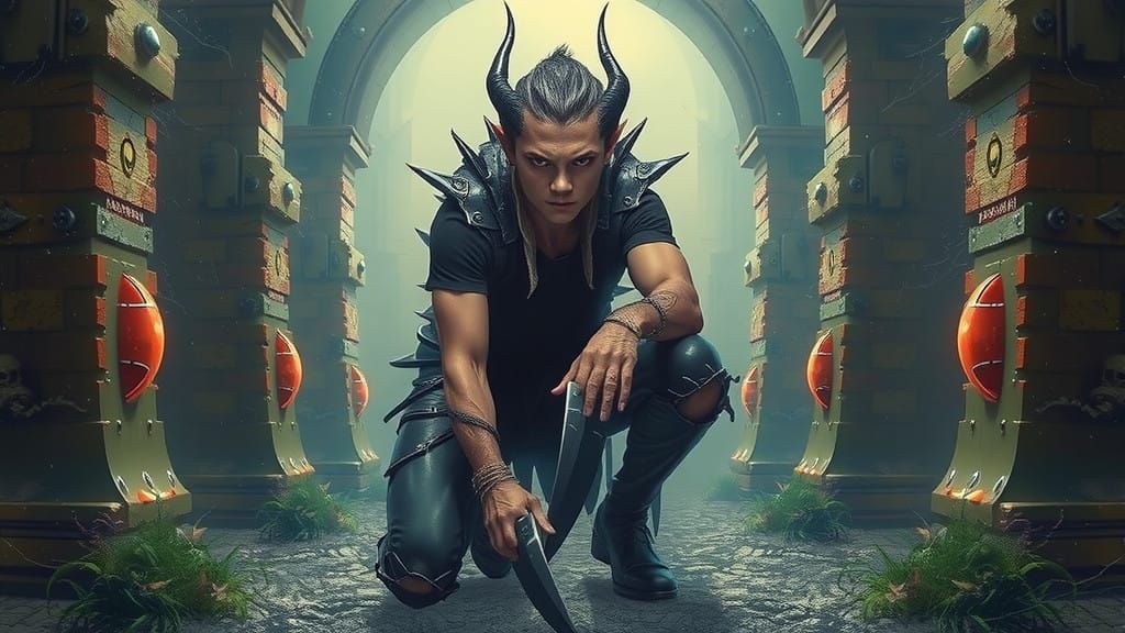 Mysterious Fae Assassin Exudes Dark Allure - AI Art