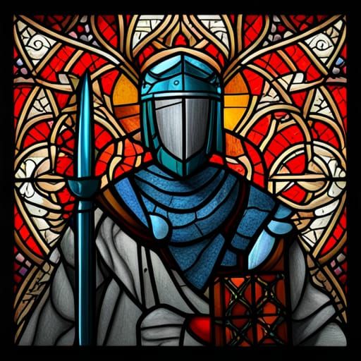 Stained glass knight - AI Generated Artwork - NightCafe Creator