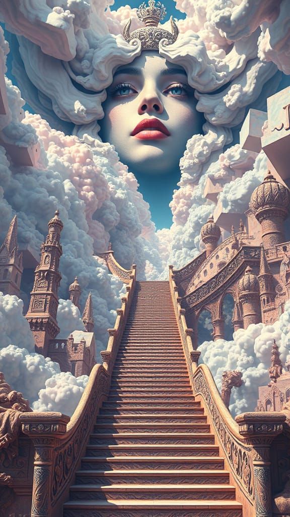 Hyperdetailed. Intricately detailed. Surreal staircases to the infinite ...