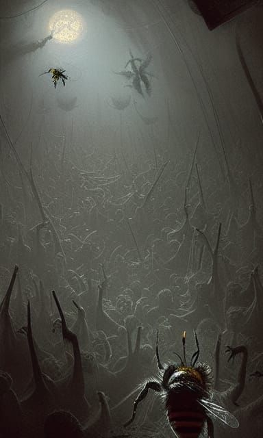Zombie bee horror movie - AI Generated Artwork - NightCafe Creator