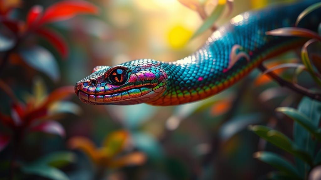 Colorful Snake for 2025 - Ethereal Jungle Snake Masterpiece