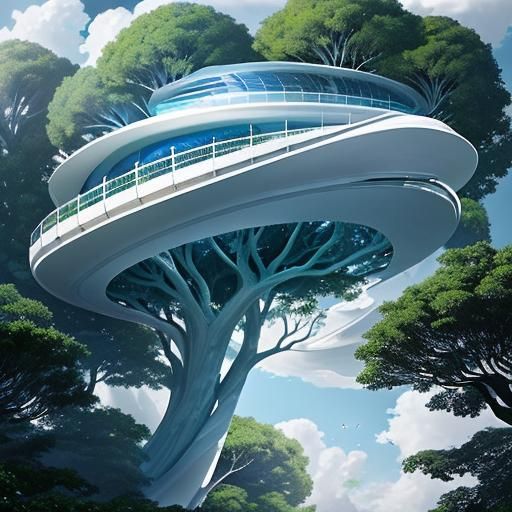 Zaha hadid tree house, Dreamshaper v8 - AI Generated Artwork ...