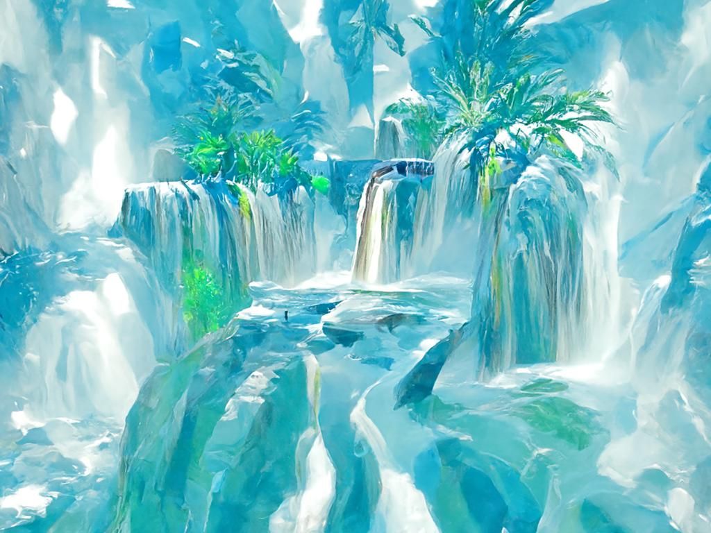 epic waterfall oasis - AI Generated Artwork - NightCafe Creator