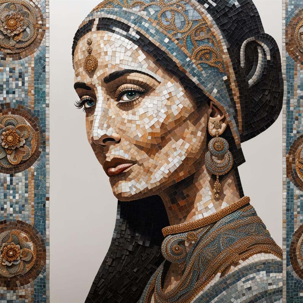 Mosaic Woman 4 - AI Generated Artwork - NightCafe Creator