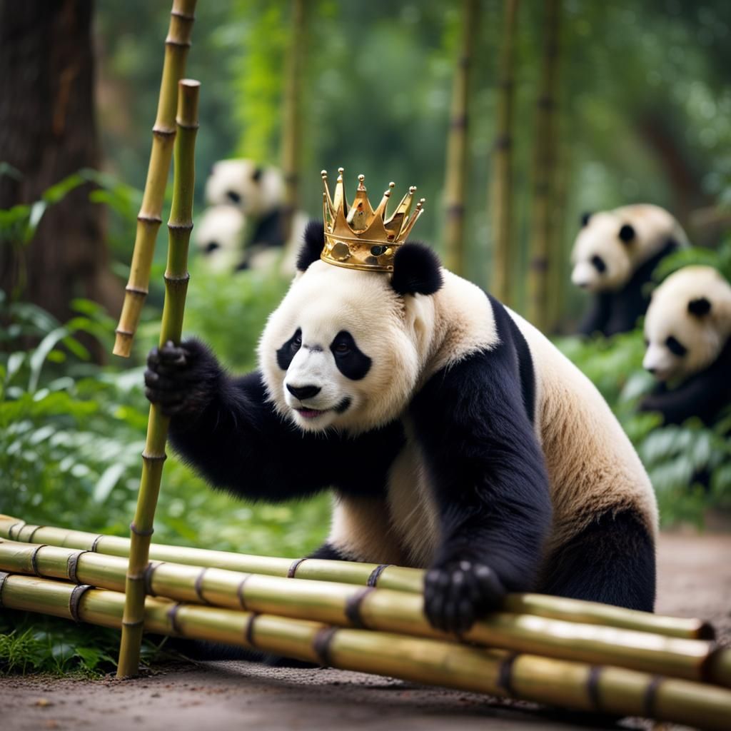 Panda King Warding off enemies - AI Generated Artwork - NightCafe Creator