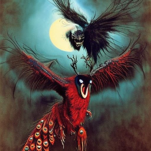 Demon Birds Descend - AI Generated Artwork - NightCafe Creator