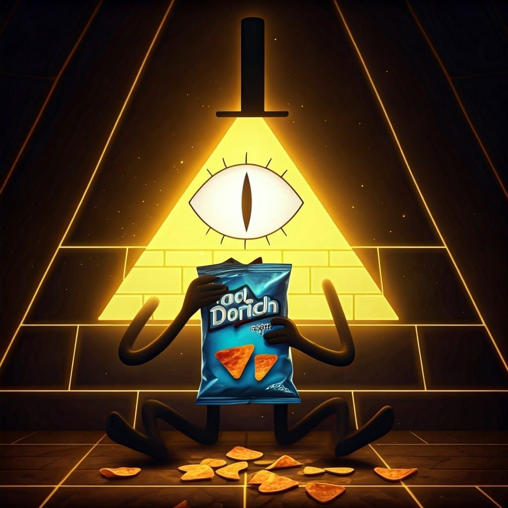 Golden Dream Entity Devours Triangular Doritos in ... - AI Art