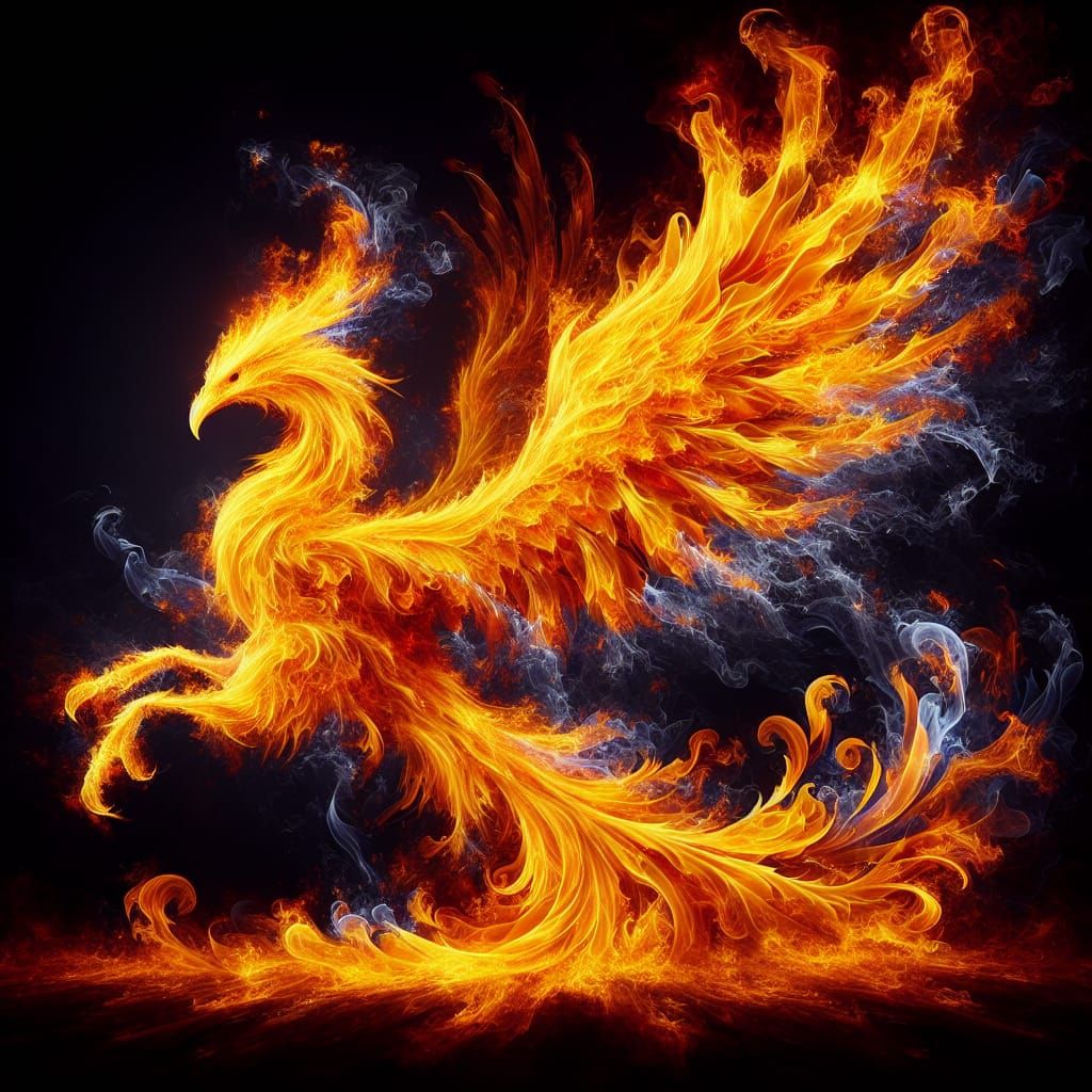 The Phoenix rises again in the fire - AI Generated Artwork - NightCafe ...