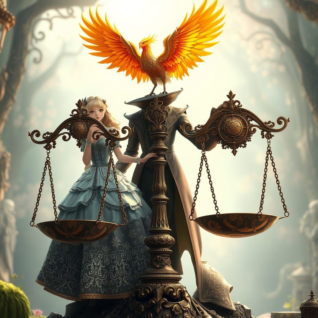 Whimsical Wonderland Scales in 3D Anime Style - AI Art