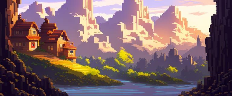 16 bit style landscape - AI Generated Artwork - NightCafe Creator