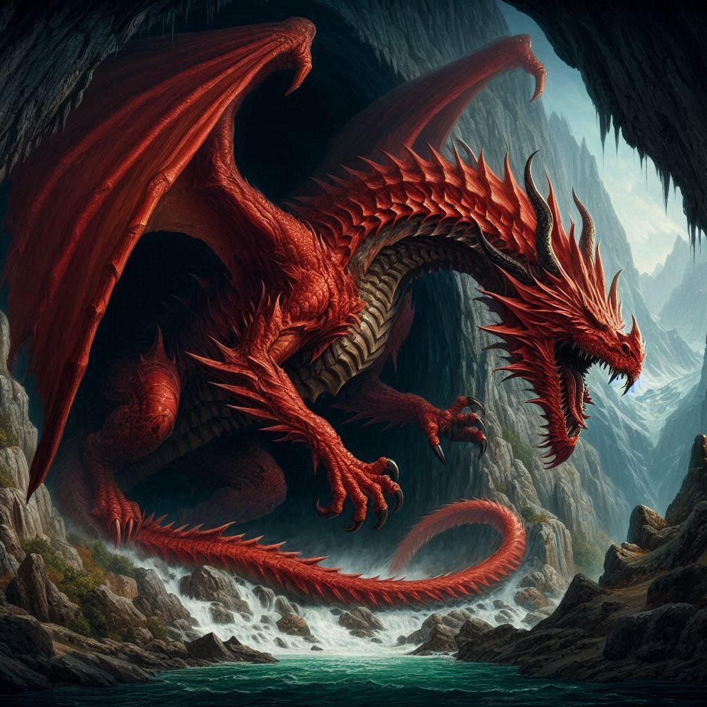 Ancient Red Dragon - AI Generated Artwork - NightCafe Creator