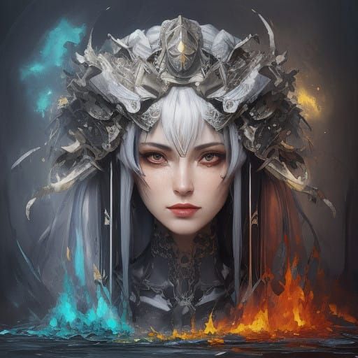 Whimsical Fairycore Landscape in Oil on Silk - AI Art