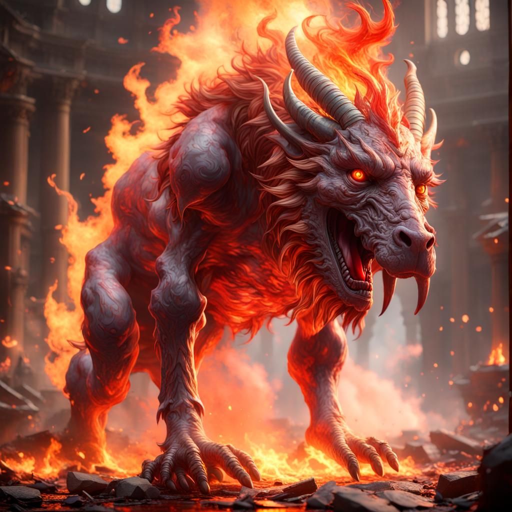 Fire Beast - AI Generated Artwork - NightCafe Creator