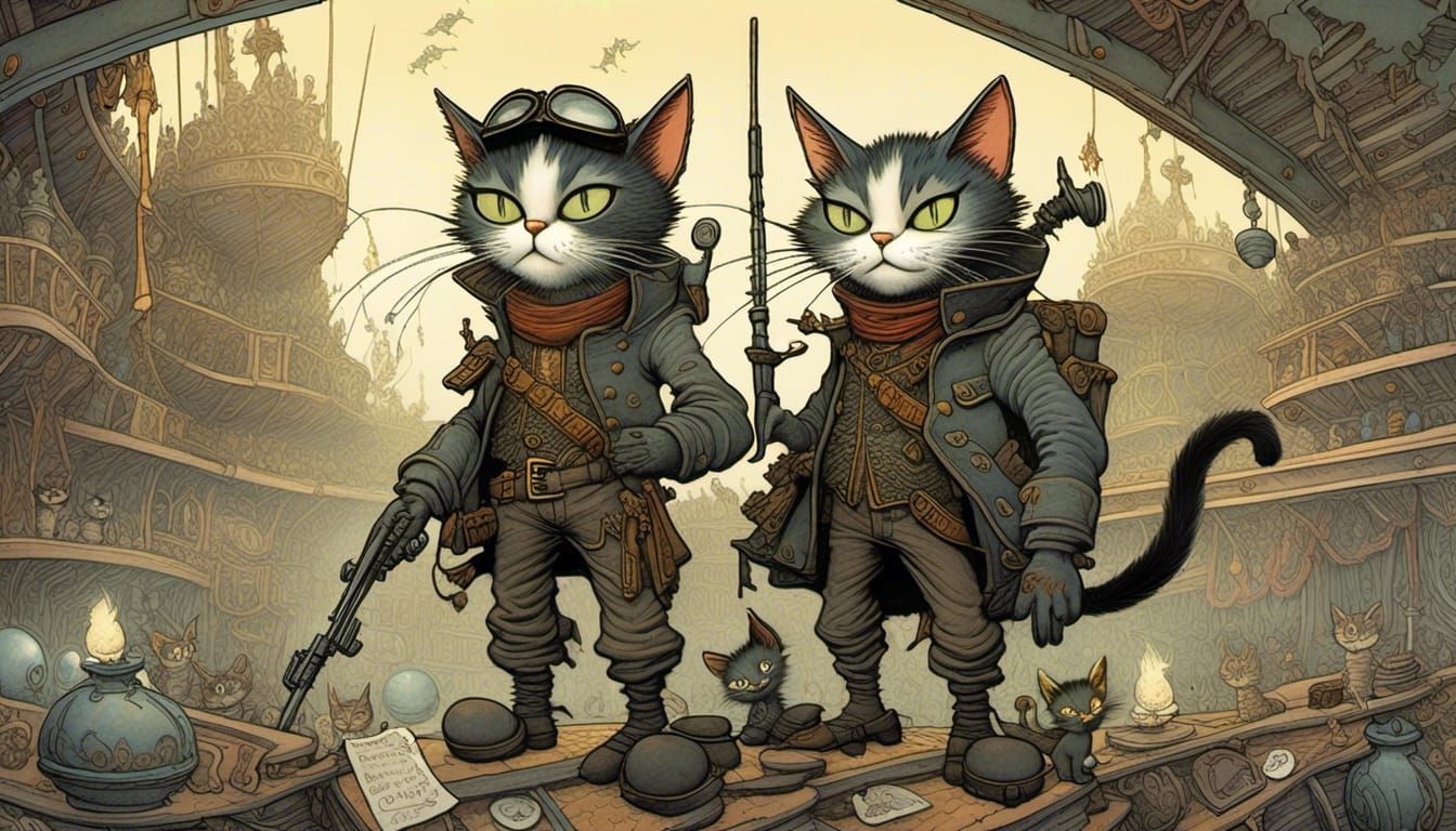 (The armed mercenary cat:1.5) (in spaceship)/ (by Gris Grimly/Tim ...