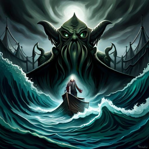 Cthulhu Monster Behind You - AI Generated Artwork - NightCafe Creator