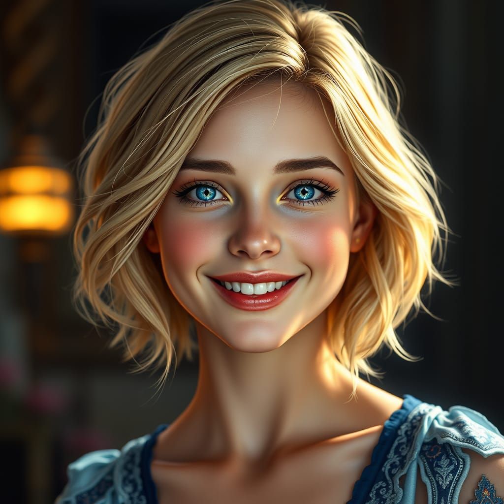 Enchanting Young Woman in Vibrant Hyper-Realistic ... - AI Art