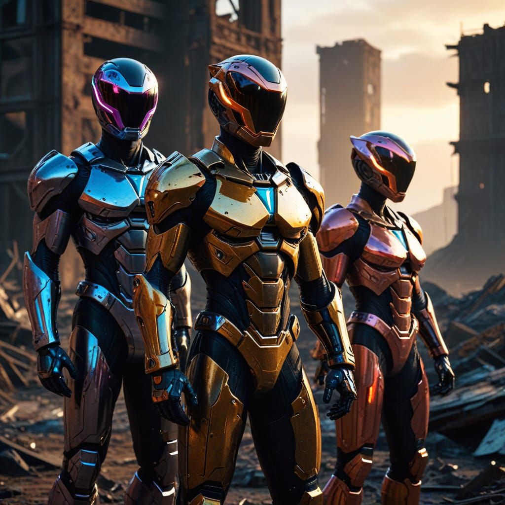 Post Apocalyptic Sci-fi Power Ranger Trio