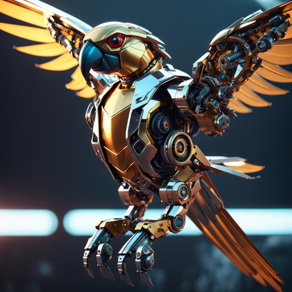 Robot Parrot 1 - AI Generated Artwork - NightCafe Creator