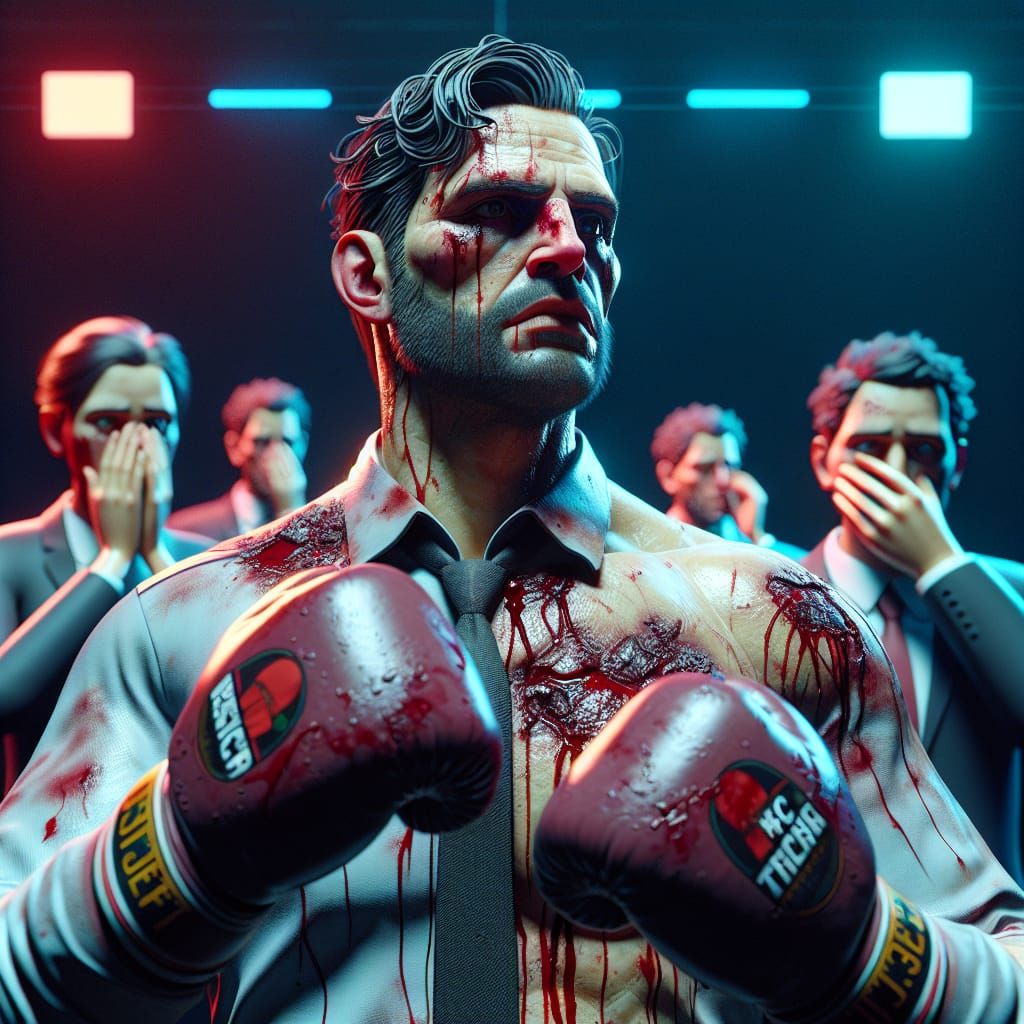 Mark Zuckerberg beaten and bleeding a lot in the boxing ring. His ...