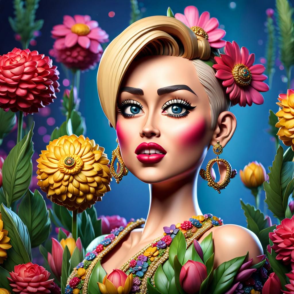 Miley Cyrus "Flowers" - AI Generated Artwork - NightCafe Creator