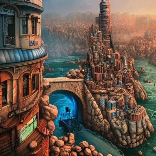 Stonepunk City - AI Generated Artwork - NightCafe Creator