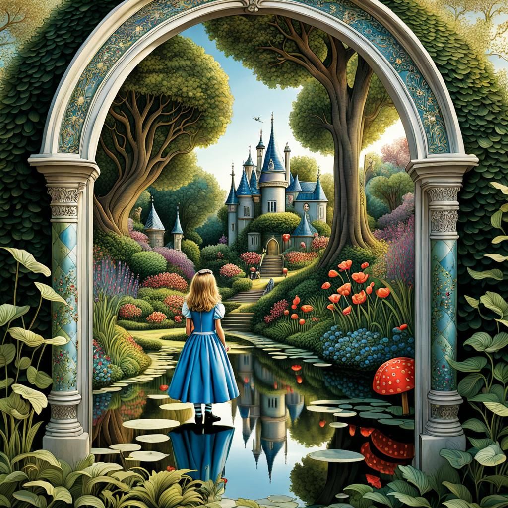 Alice through the Arch - AI Generated Artwork - NightCafe Creator