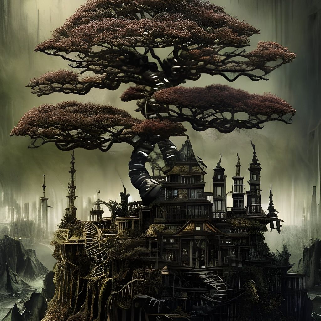 Clockpunk bonsai apartments - AI Generated Artwork - NightCafe Creator