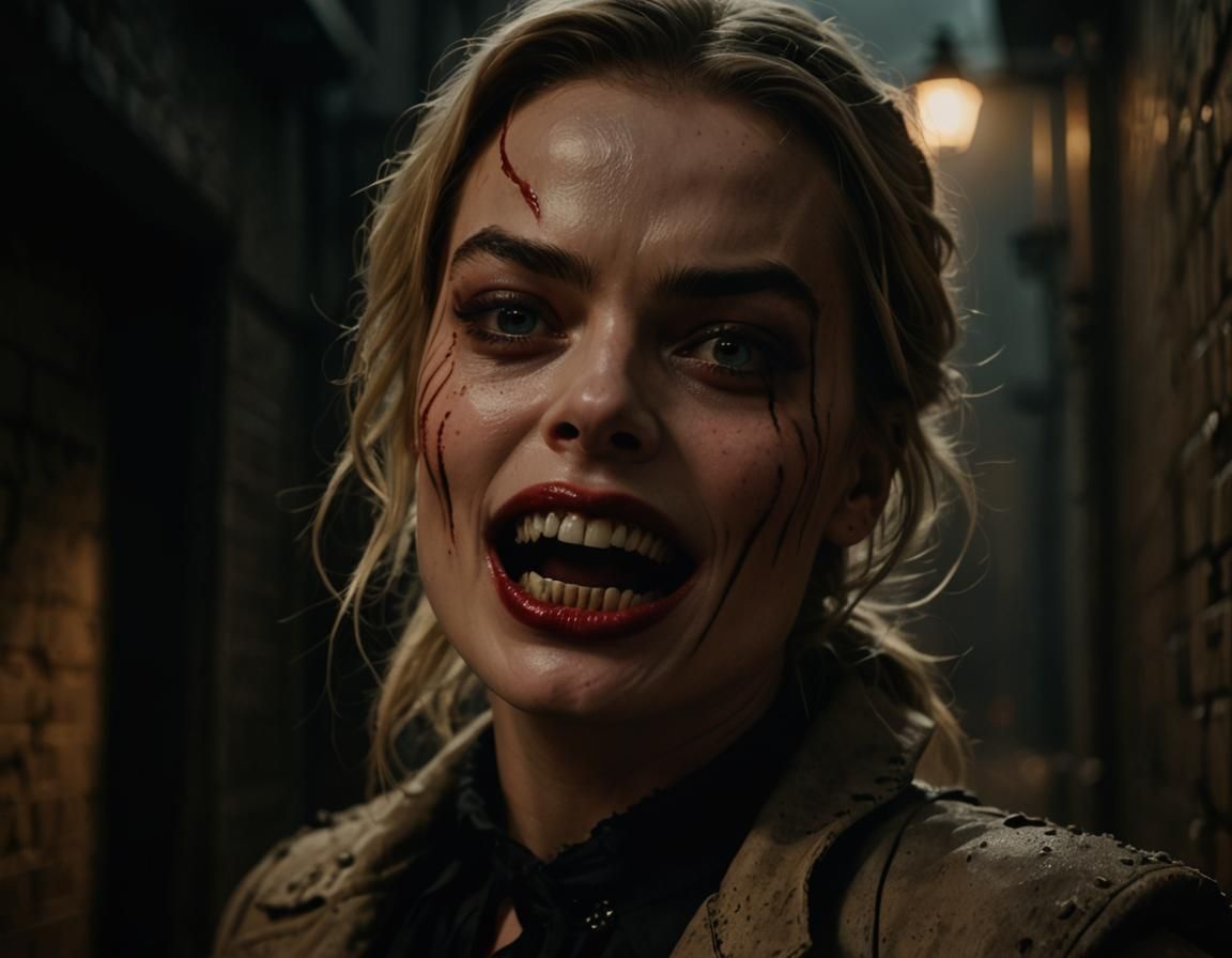 Margot Robbie as a Dark, Moody Vampire in Gothic H... - AI Art