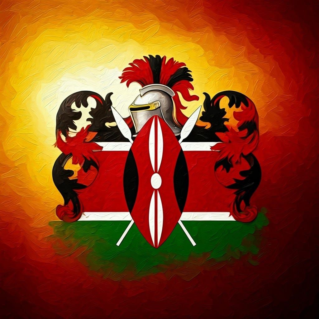Kenya's Court of arms - Kenyan Coat of Arms in Impressive,
