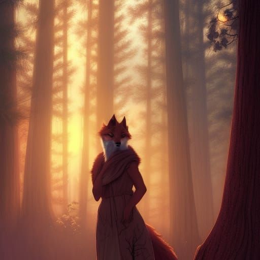 Portrait of a she-fox - AI Generated Artwork - NightCafe Creator