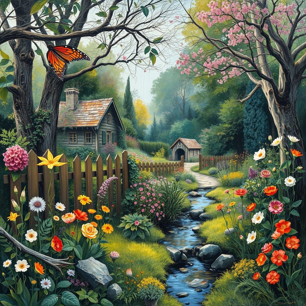 A lush, overgrown secret garden - A lush, overgrown secret...