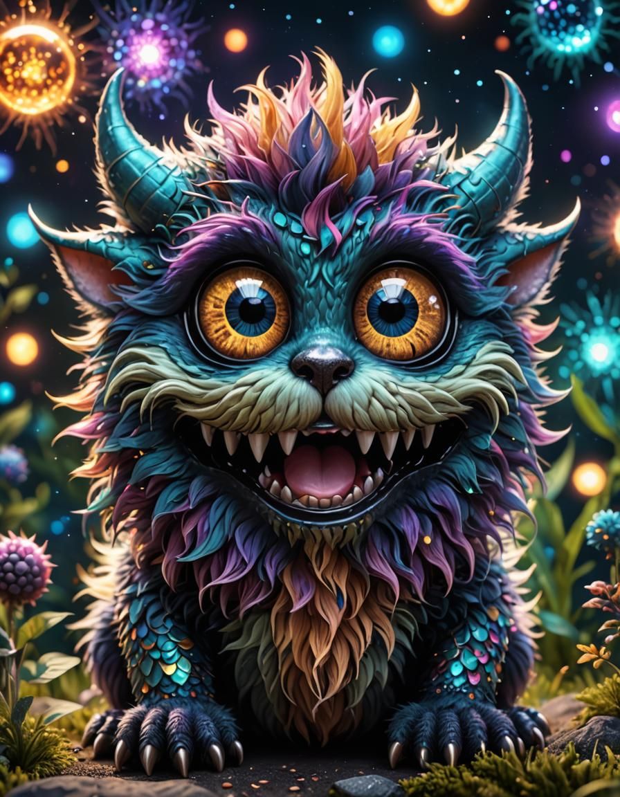 Fuzzy Cosmic Monster - AI Generated Artwork - NightCafe Creator