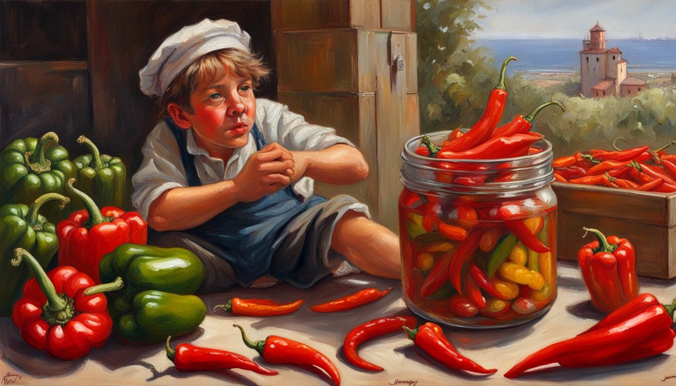 Peter Piper picked a peck of pickled peppers - AI Generated Artwork ...