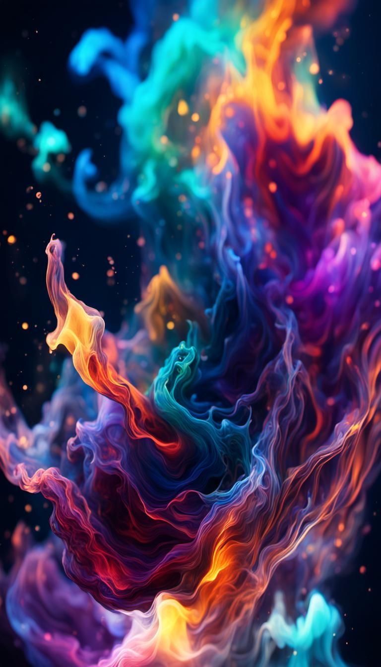 Universe Glass Enchanted smoke ripple reflection Magic light flow ...