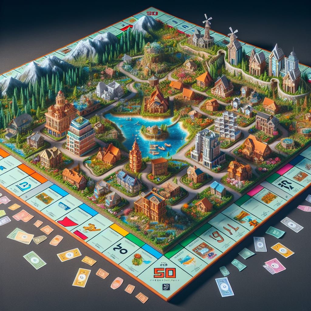 3D Monopoly Board Game - AI Generated Artwork - NightCafe Creator