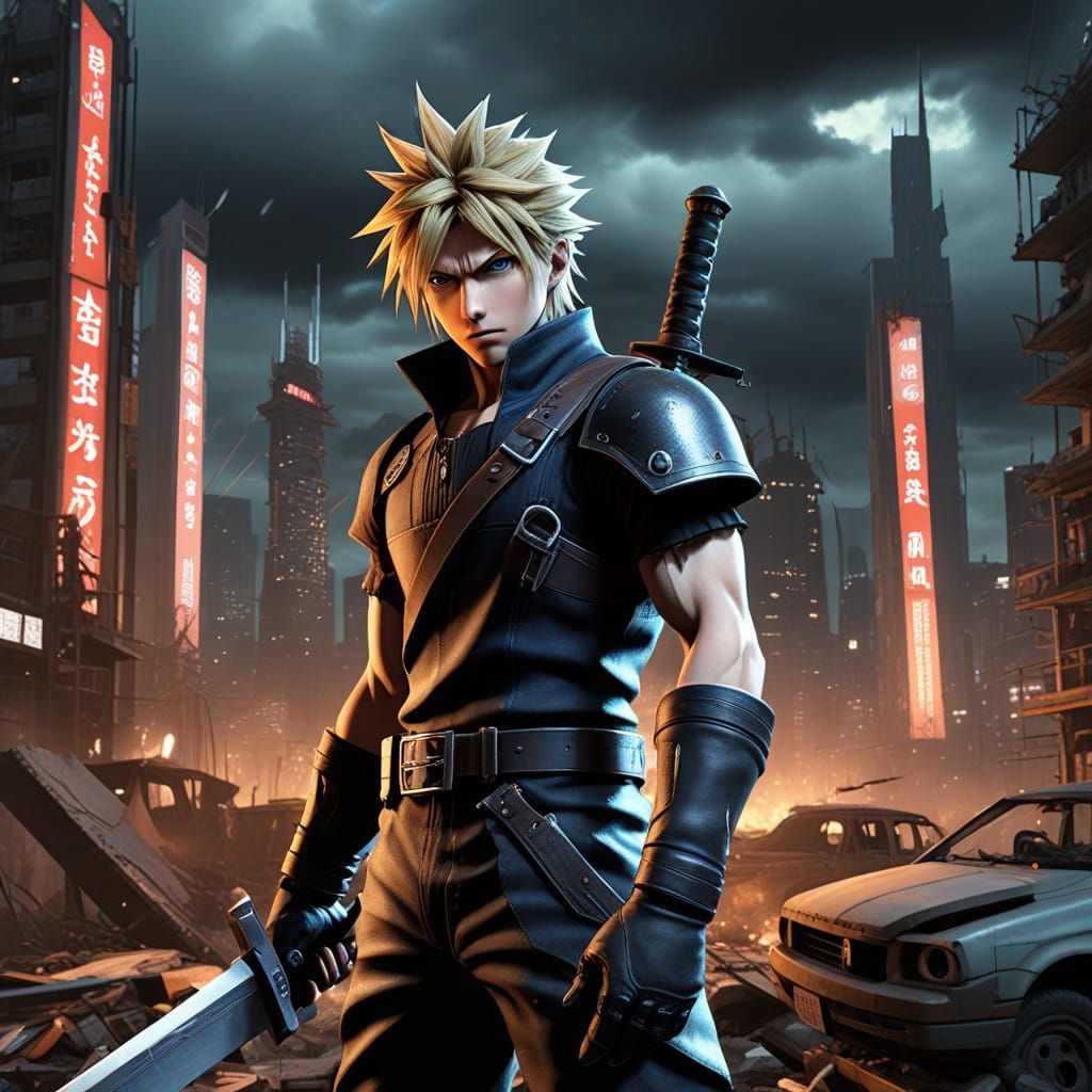 Cloud Strife - Final Fantasy VII - Heroic Cloud Strife in Ru...