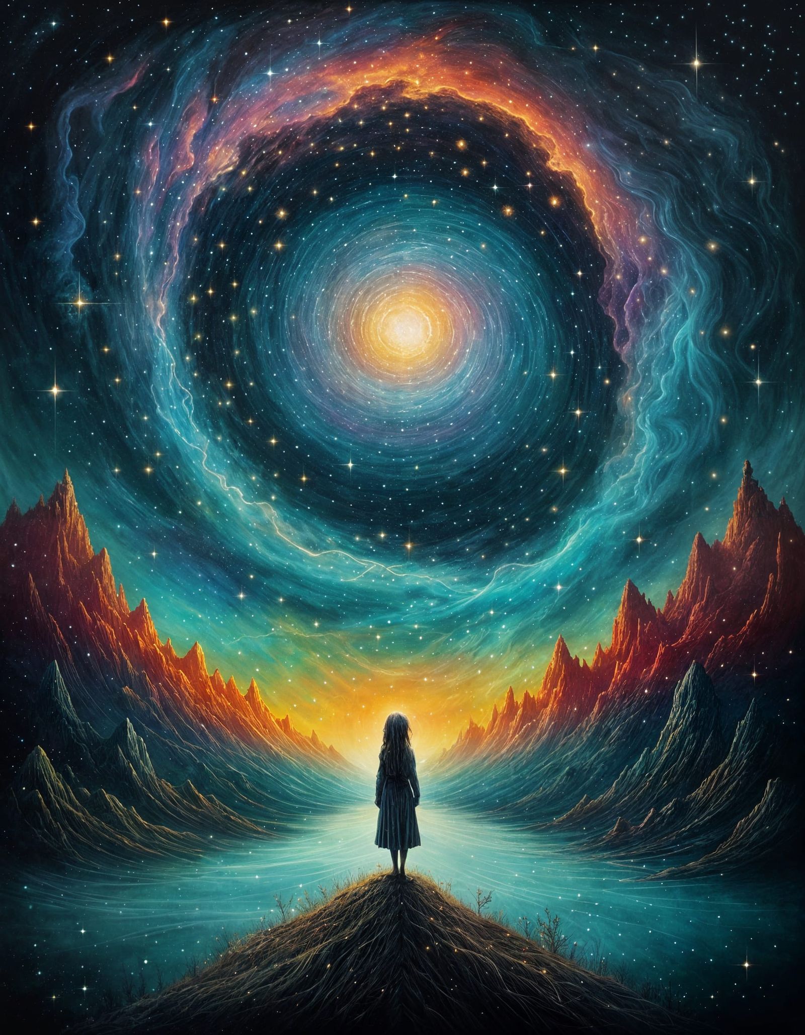 One small soul in the vastness of the Universe... - AI Generated Artwork - NightCafe Creator