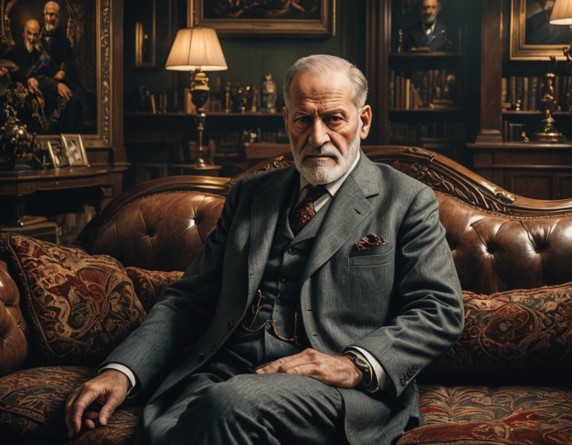 Sigmund Freud on his couch - AI Generated Artwork - NightCafe Creator