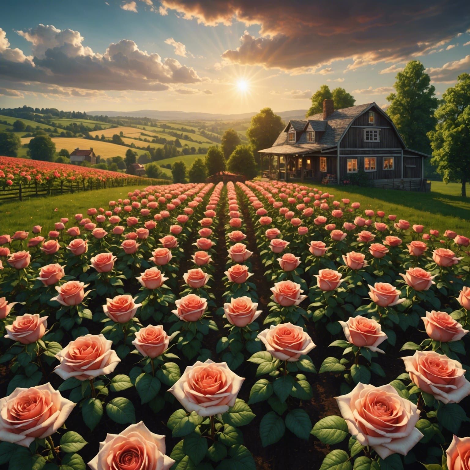 Rose Farms - AI Generated Artwork - NightCafe Creator