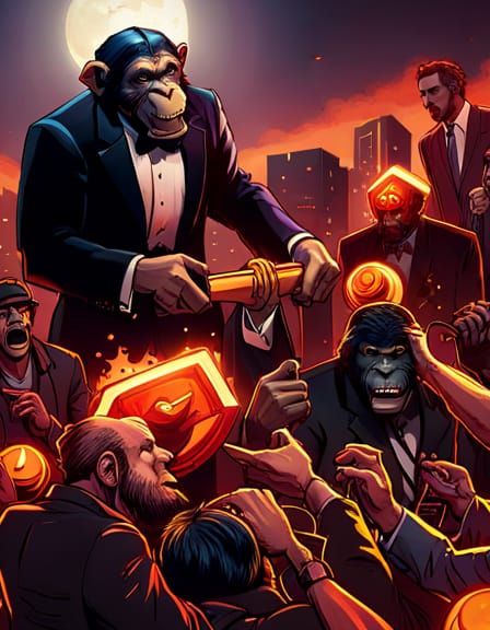 Chimpanzees Gangster - AI Generated Artwork - NightCafe Creator