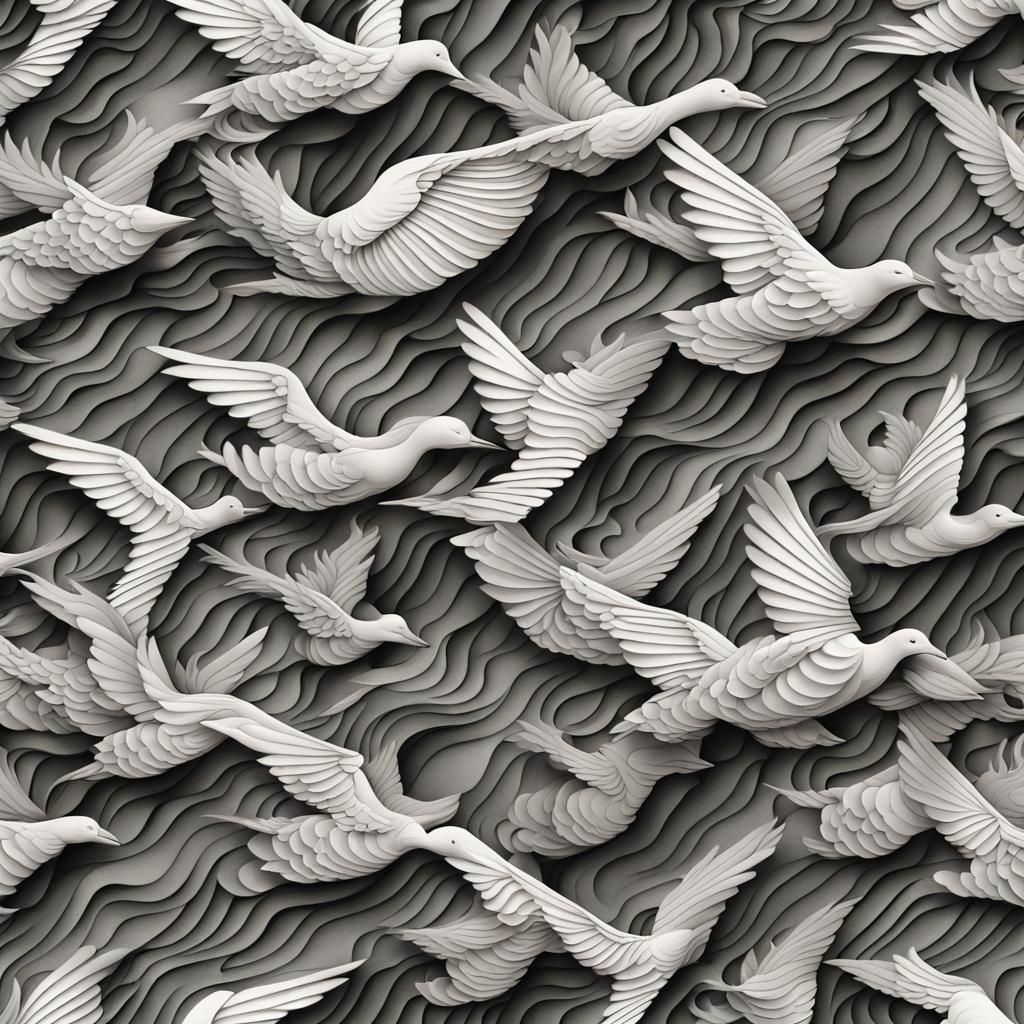 Geometric Winged Mirage - AI Generated Artwork - NightCafe Creator