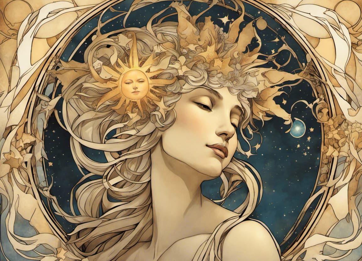 Sun and Moon portrait - AI Generated Artwork - NightCafe Creator