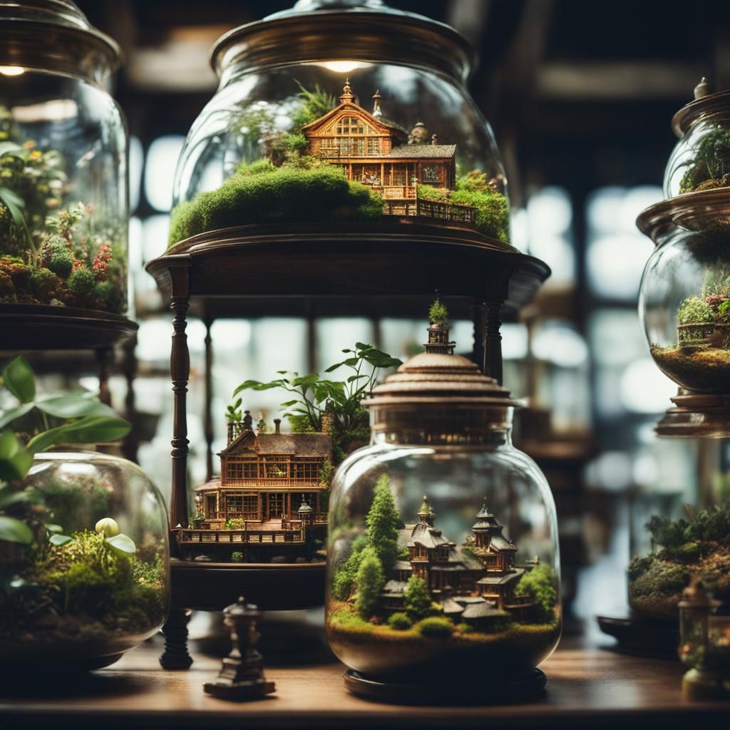 Garden Village Jar Shop - AI Generated Artwork - NightCafe Creator