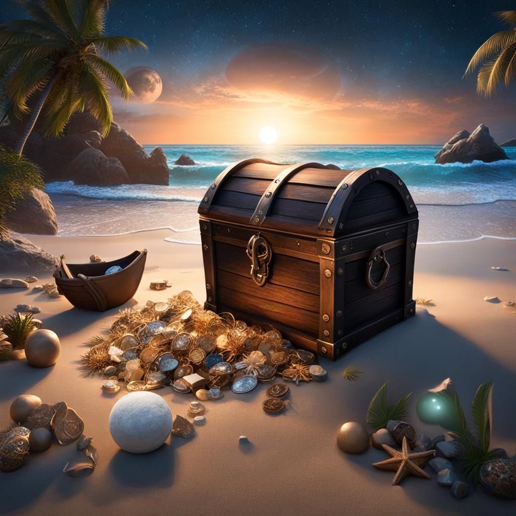 Enchanted Pirate Treasure Chest. - AI Generated Artwork - NightCafe Creator
