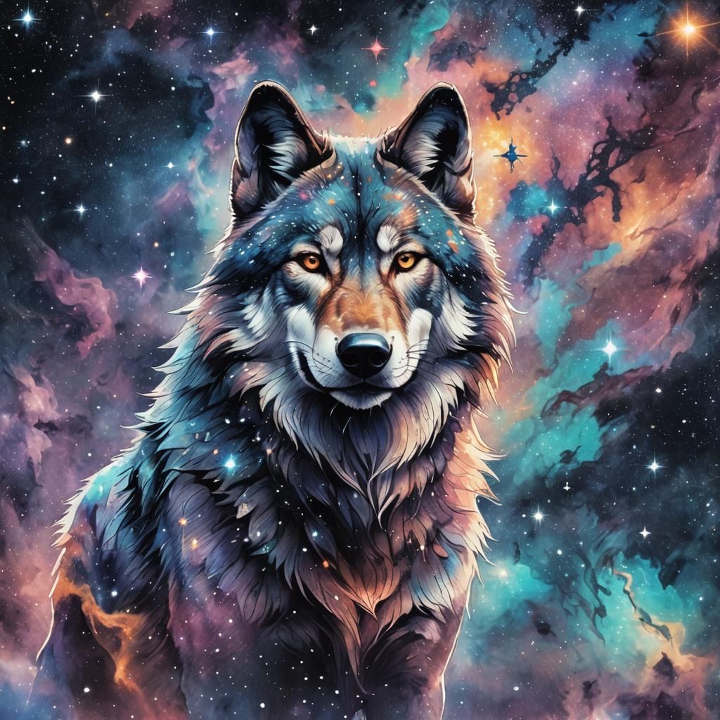 Cosmo wolf - AI Generated Artwork - NightCafe Creator